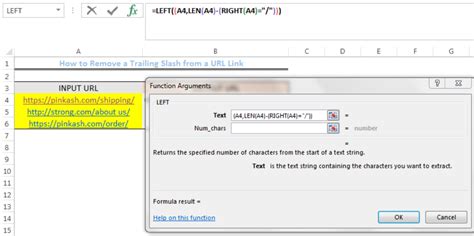 Excel Formula Remove Trailing Slash From Url