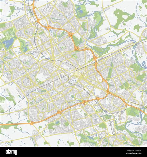 Road Map Of Kitchener In Canada Contains Layered Vector With Roads