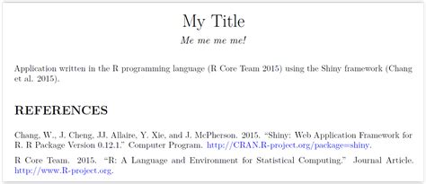 R Including Bibliography In Rmarkdown Document With Use Of The