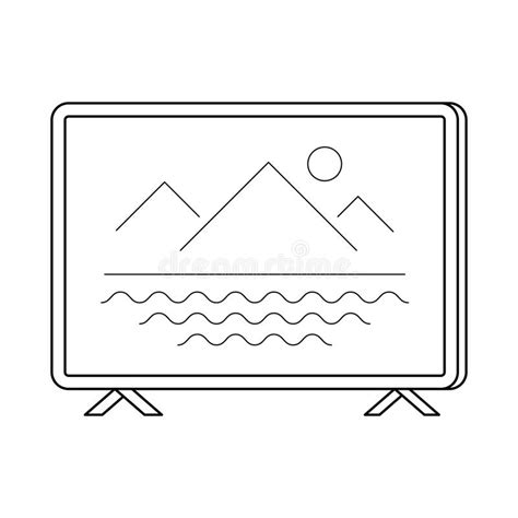 Tv Set Line Art Simple Gadget Icon Stock Vector Illustration Of