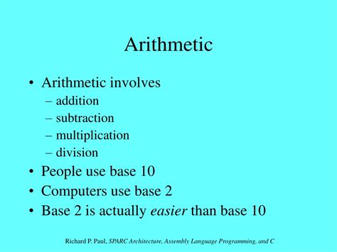 Ppt Binary Arithmetic Basics And Operations Powerpoint Presentation