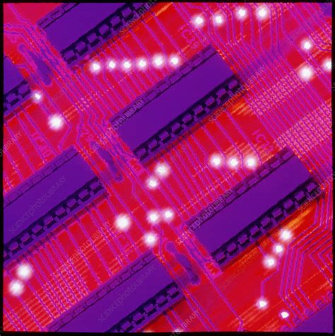 View Of Part Of A Circuit Board Stock Image T Science