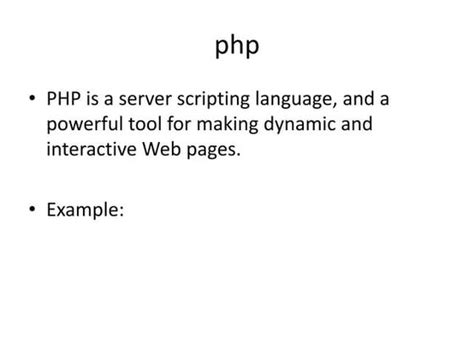 Introduction To Php Ppt