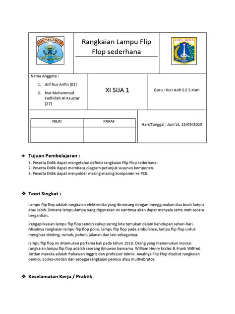 Jobsheet Rangkaian Lampu Fliplop Pdf