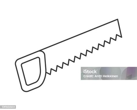 톱 벡터 아이콘입니다 핸드톱 기호 만화 스타일의 목공 도구 표지판 나무 작업 및 목수 로고 흰색 배경에 분리 된 실루엣 0명에 대한 스톡 벡터 아트 및 기타 이미지 Istock