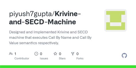 Github Piyush7guptakrivine And Secd Machine Designed And