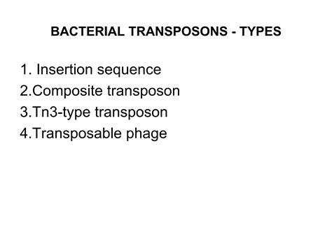 Bacterial Transposons Ppt