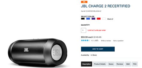 Smartphone Accessories Jbl Charge Bluetooth Speaker W Usb Charger Refurb Shipped Orig