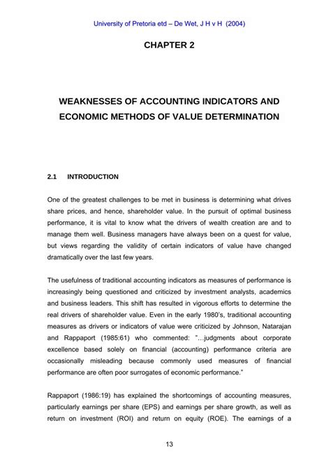 Pdf Chapter 2 Weaknesses Of Accounting Indicators And … Dokumen Tips