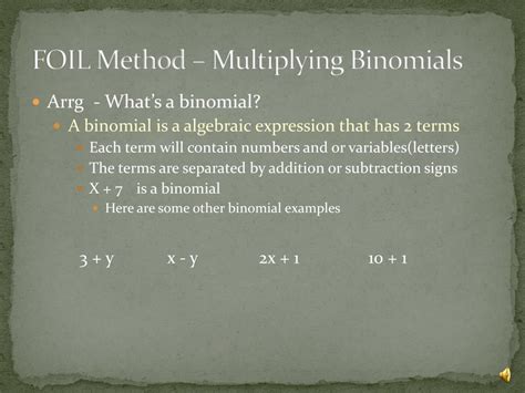 Ppt Ye Olde Foil Method Powerpoint Presentation Free Download Id