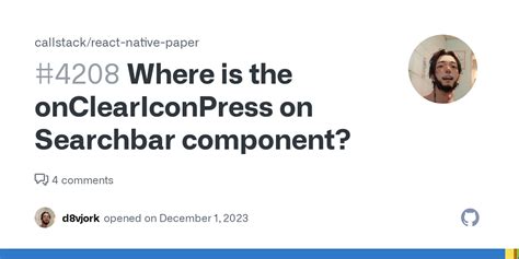 where is the oncleariconpress on searchbar component · issue 4208 · callstack react native