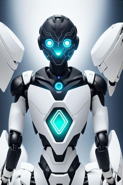 Premium AI Image Android With Blue Lights