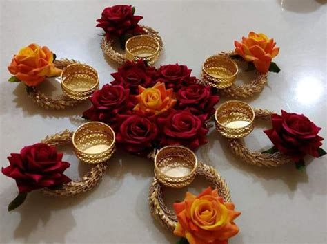 Multicolor Round Handmade Artificial Rose Floral Rangoli Design At Rs
