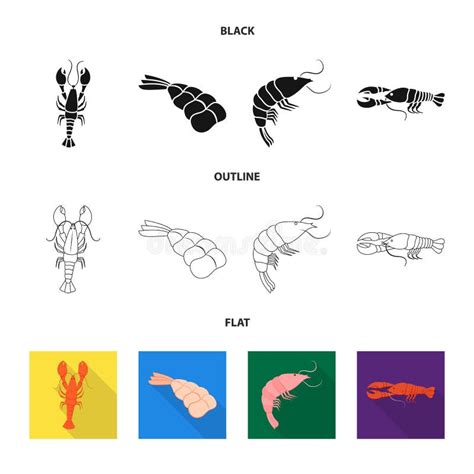 Ejemplo Del Vector Del Icono Del Aperitivo Y Del Océano Colección De