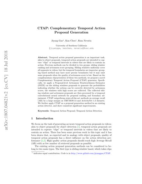 Pdf Ctap Complementary Temporal Action Proposal Generation