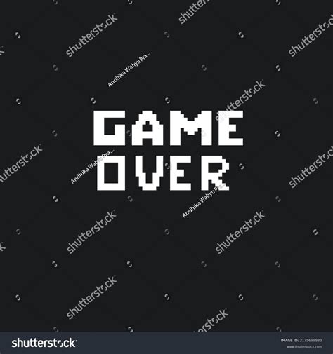 Pixel Text Game Over Black Background Stock Illustration 2175699883 Shutterstock