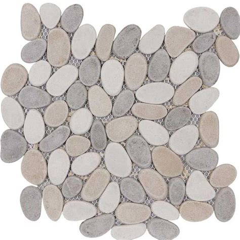 Flat Pebble Sand Light Mosaic 300 X 300mm
