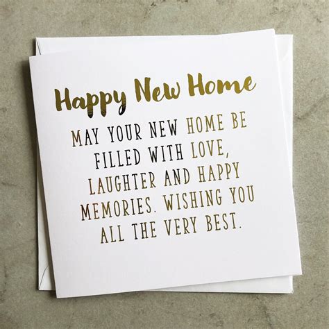 Gold Foil New Home Card New Home Card Moving Card New House Poem Card