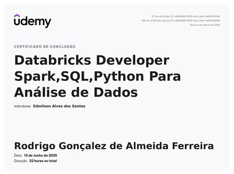 Acabo De Concluir Um Curso Prático De Databricks Com Spark Pyspark E Spark Sql Focado Em Etl