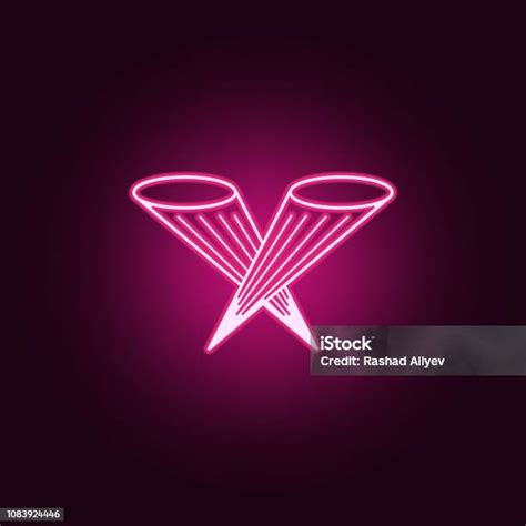 투광 조명 아이콘입니다 네온 스타일 아이콘에서 스포트 라이트의 요소입니다 정보 그래픽 모바일 응용 프로그램 웹 디자인 웹 사이트에 대 한 간단한 아이콘 0명에 대한 스톡