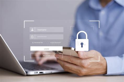 Cyber Security And Security Password Login Online Concept Hands Typing And Entering Username And