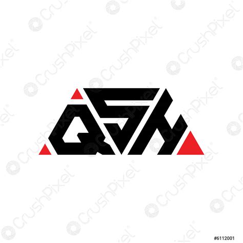 QSH Triangle Letter Logo Design With Triangle Shape QSH Triangle Stock Vector 6112001
