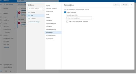 how to forward outlook mail to another email address