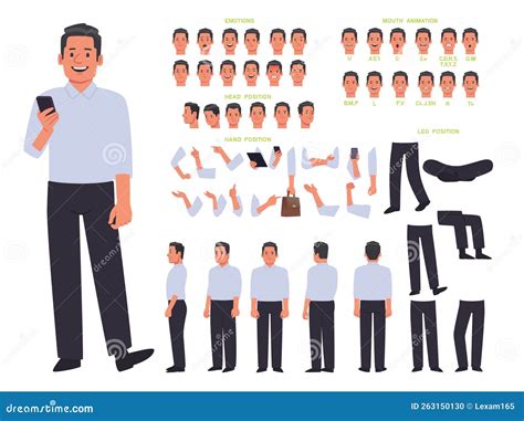 Business Man Character Constructor Creating An Animation Of A Man The