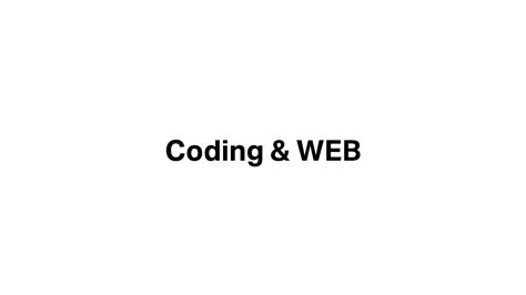Coding And Web