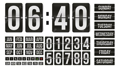 Premium Vector Flip Flap Clock Number Isolated On White