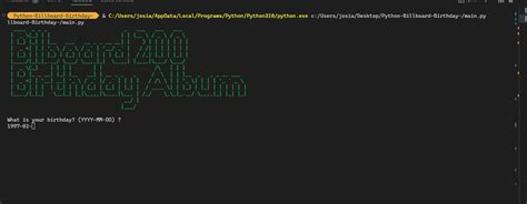 Github Josiah34python Billboard Birthday