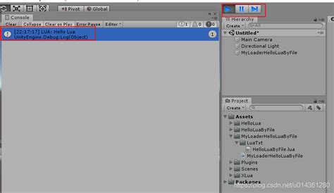 Unity Lua 之 在 Unity中 通过 自定义加载器myloader进行文件加载，读取执行文件中的 Lua 内容，实现 Hello