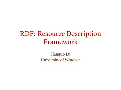 Ppt Rdf Resource Description Framework Powerpoint Presentation Free