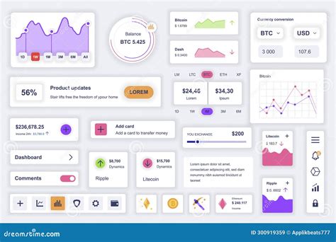 User Interface Elements Set For Cryptocurrency Mobile App Kit Template