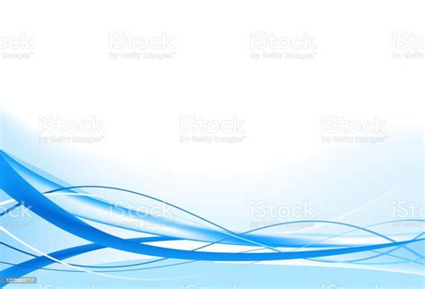 흐릿한 밝은 곡선 선 배경이 있는 추상적인 파란색 물결 모양 벡터 일러스트레이션 Eps10 일러스트레이션에 대한 스톡 벡터 아트 및 기타 이미지 Istock