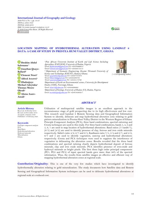 Pdf Location Mapping Of Hydrothermal Alteration Using Landsat 8 Data