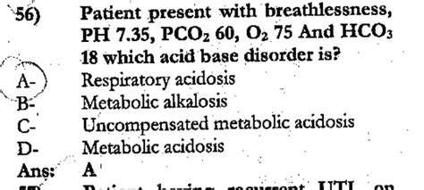 Acid Base Disorder Question R Medicalschool