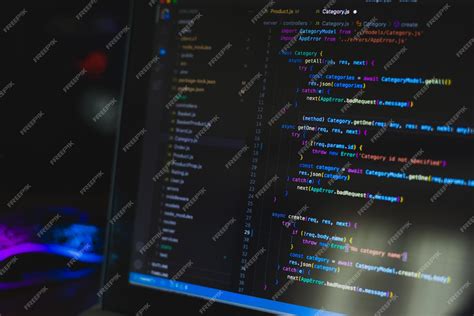 Premium Photo Programming Language On Black Screen Background