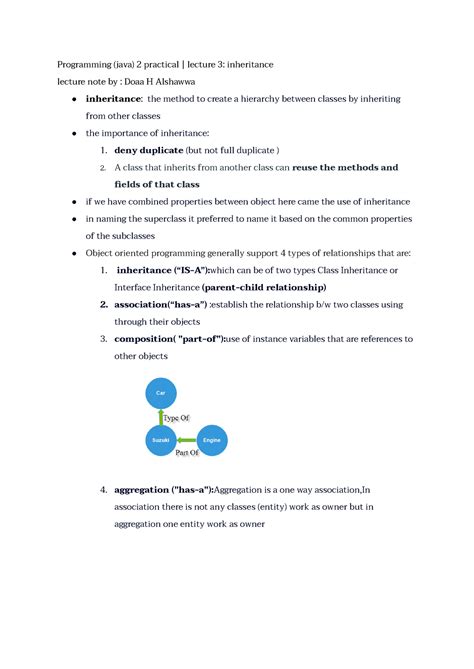 Programming Java 2 Practical Lecture 3 Inheritance Programming
