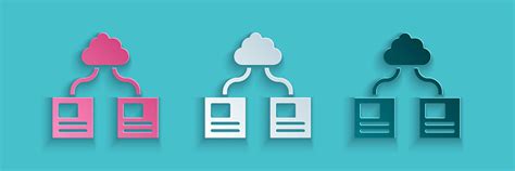 종이 잘라 클라우드 기술 데이터 전송 및 저장 아이콘은 파란색 배경에 격리 종이 아트 스타일 벡터 0명에 대한 스톡 벡터 아트 및 기타 이미지 Istock