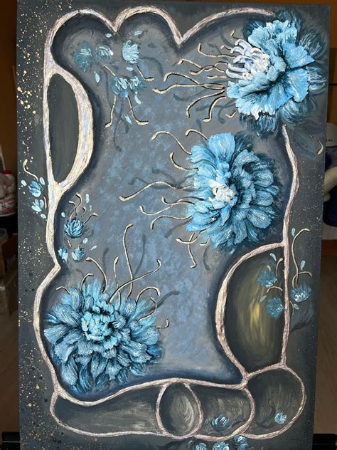 Картина. Синие цветы. Скульптурная живопись в интернет-магазине на ...