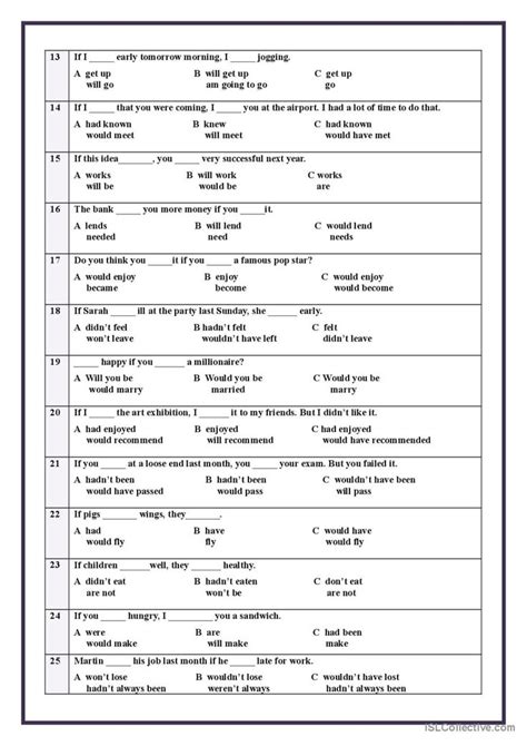 Test Conditionals Zero 1 2 And 3… English Esl Worksheets Pdf And Doc Conditional Sentence