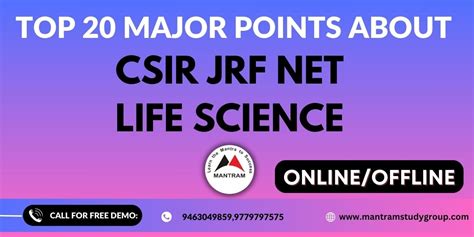 Top 20 Major Points About CSIR NET Life Science