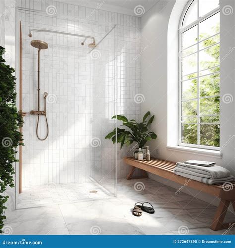 Marble Vanity Counter Shower Bench Stock Illustration Illustration