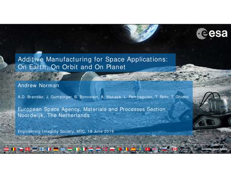 Ppt Additive Manufacturing For Space Applications On Earth On