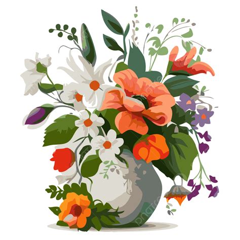 插花 向量 裝滿開花植物卡通花瓶的貼紙剪貼畫插圖 貼紙 剪貼畫向量圖案素材免費下載，png，eps和ai素材下載 Pngtree