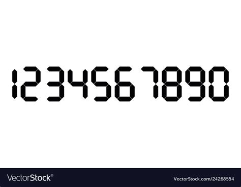 Black Digital Numbers Seven Segment Display Is Vector Image