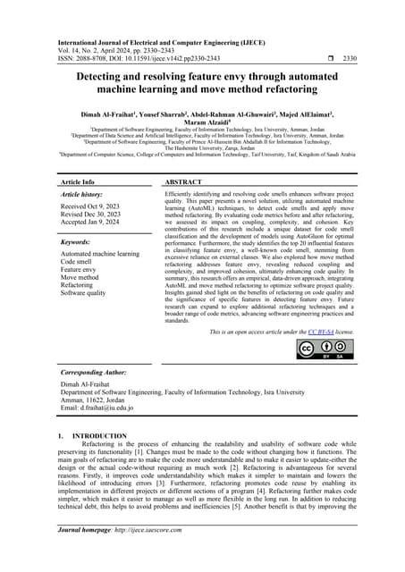 Detecting And Resolving Feature Envy Through Automated Machine Learning