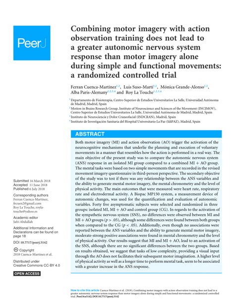 Pdf Combining Motor Imagery With Action Observation Training Does Not