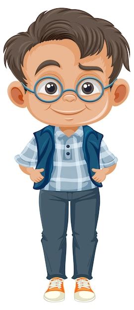 Premium Vector Cute Nerdy Boy Cartoon Character